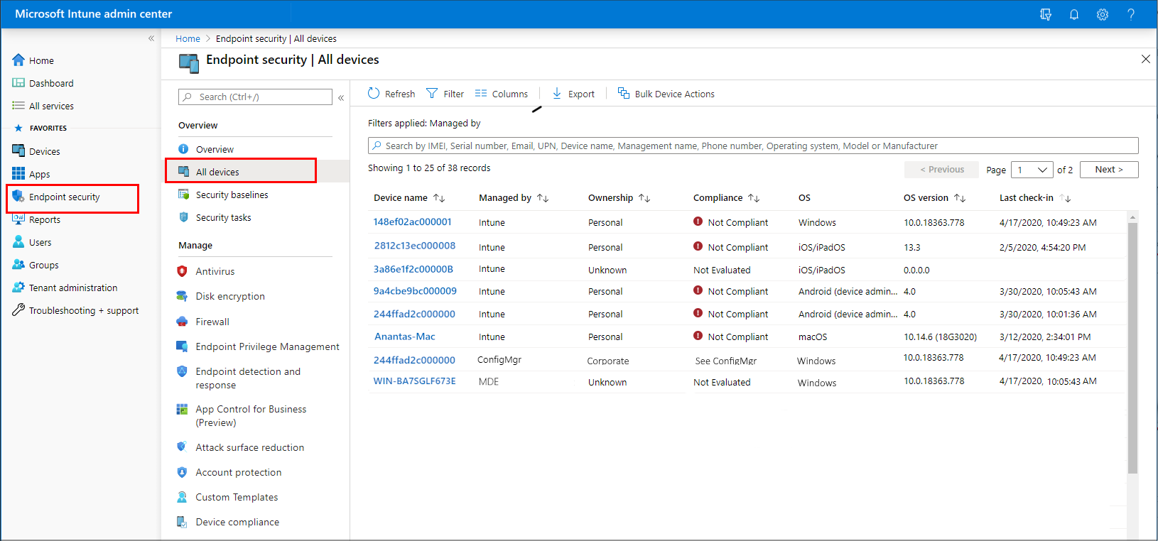 Microsoft Intuneでエンドポイント セキュリティを使用してデバイスを管理する | Microsoft Learn Microsoft Intuneでエンドポイント セキュリティを使用してデバイスを管理する | Microsoft Learn