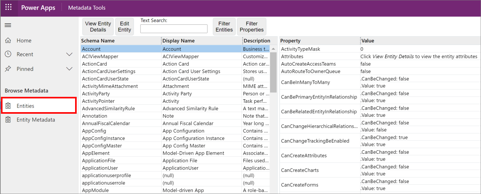 ご利用の環境でテーブル定義を参照する (Microsoft Dataverse) - Power Apps | Microsoft Learn