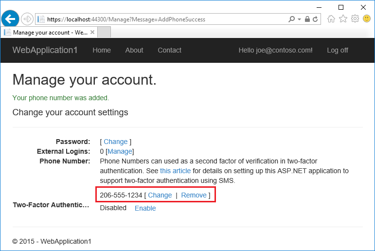 Aspnet Core에서 Sms를 사용하는 2단계 인증 Microsoft Learn