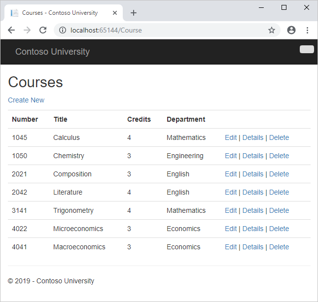 자습서 Aspnet Mvc 앱에서 Ef를 사용하여 관련 데이터 읽기 Microsoft Learn