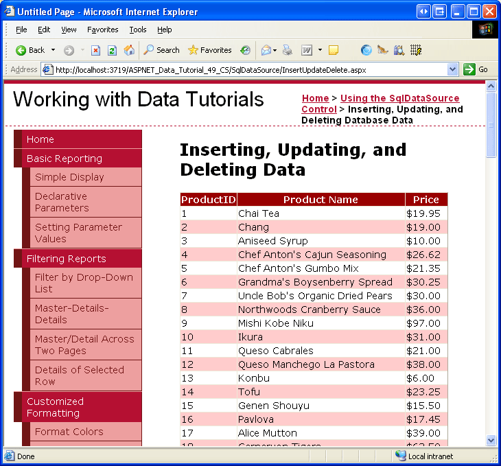 Sqldatasourcevb를 사용하여 데이터 삽입 업데이트 및 삭제 Microsoft Learn