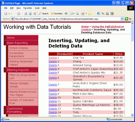 Sqldatasourcevb를 사용하여 데이터 삽입 업데이트 및 삭제 Microsoft Learn