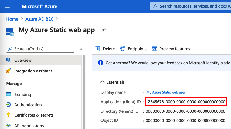 Azure Ad B2c를 사용하여 Azure Static Web App에서 인증 구성 Microsoft Learn