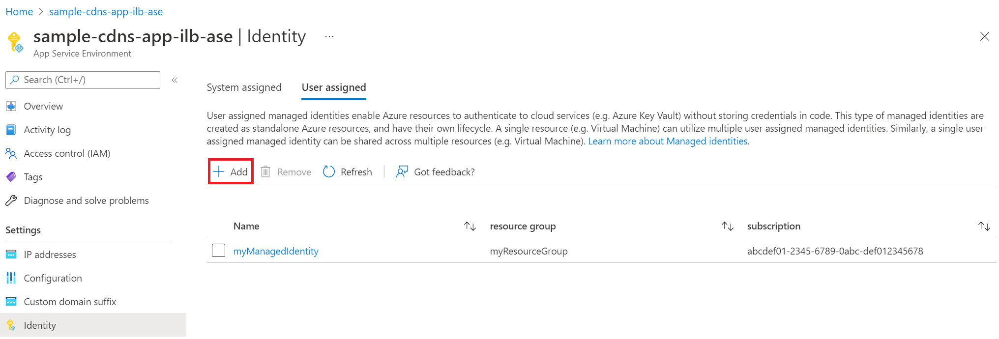 App Service Environment에 대한 사용자 지정 도메인 접미사 구성 Azure App Service Environment Microsoft Learn