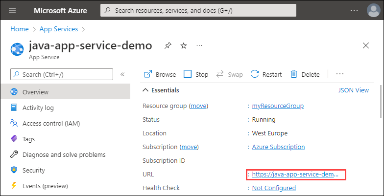 빠른 시작 Azure App Service에서 Java 앱 만들기 Azure App Service Microsoft Learn
