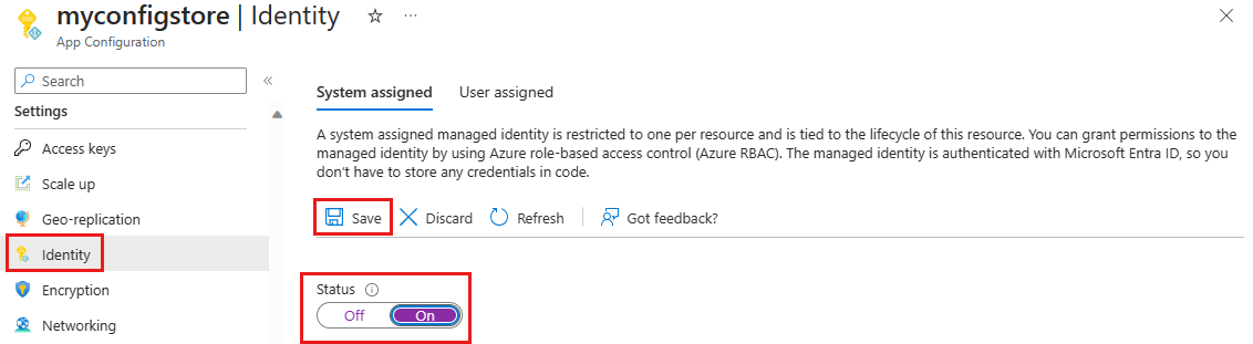 관리 Id를 사용하여 App Configuration 액세스 Azure App Configuration Microsoft Learn
