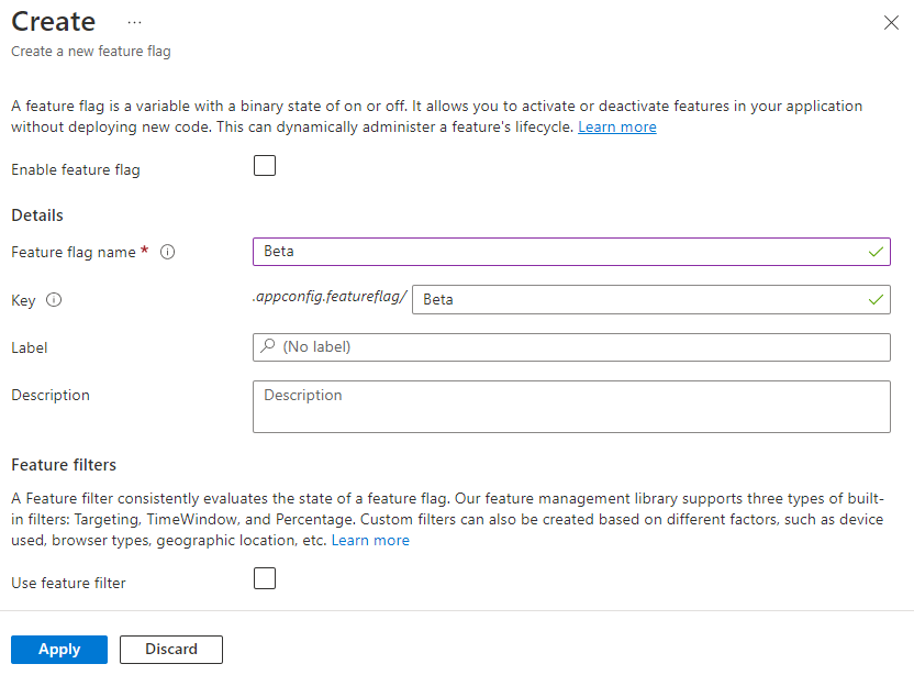 Javascript 앱에 기능 플래그를 추가하기 위한 빠른 시작 Azure App Configuration Microsoft Learn
