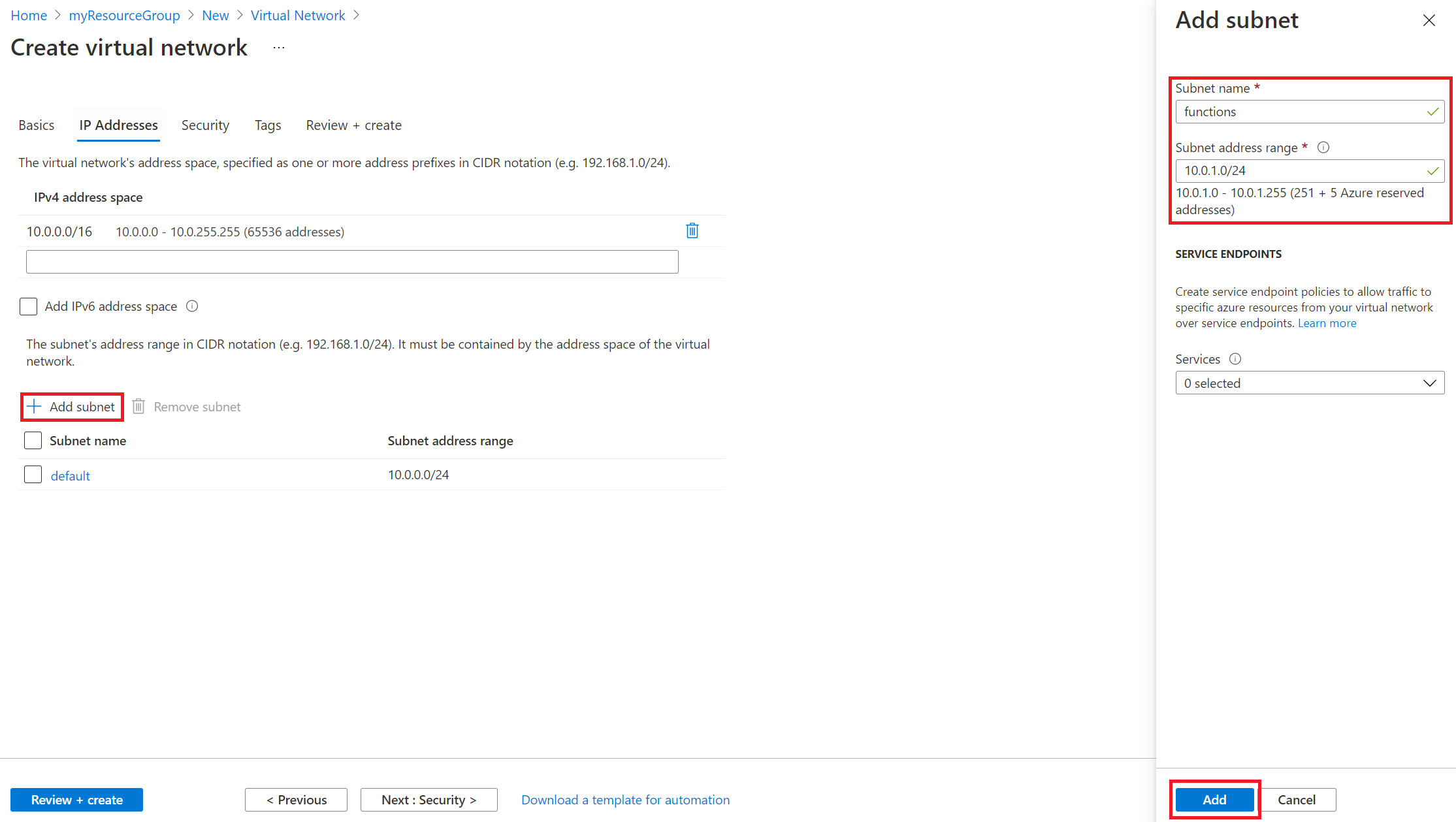 프라이빗 엔드포인트를 사용하여 가상 네트워크와 Azure Functions 통합 Microsoft Learn