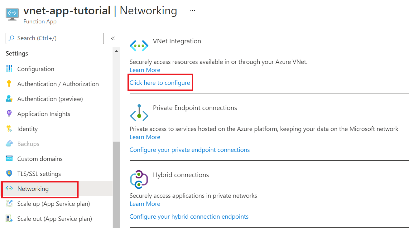 프라이빗 엔드포인트를 사용하여 가상 네트워크와 Azure Functions 통합 Microsoft Learn