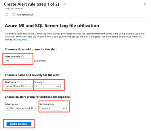 Sql 인사이트를 사용하여 경고 만들기프리뷰 Azure Sql Database And Azure Sql Managed Instance Microsoft Learn