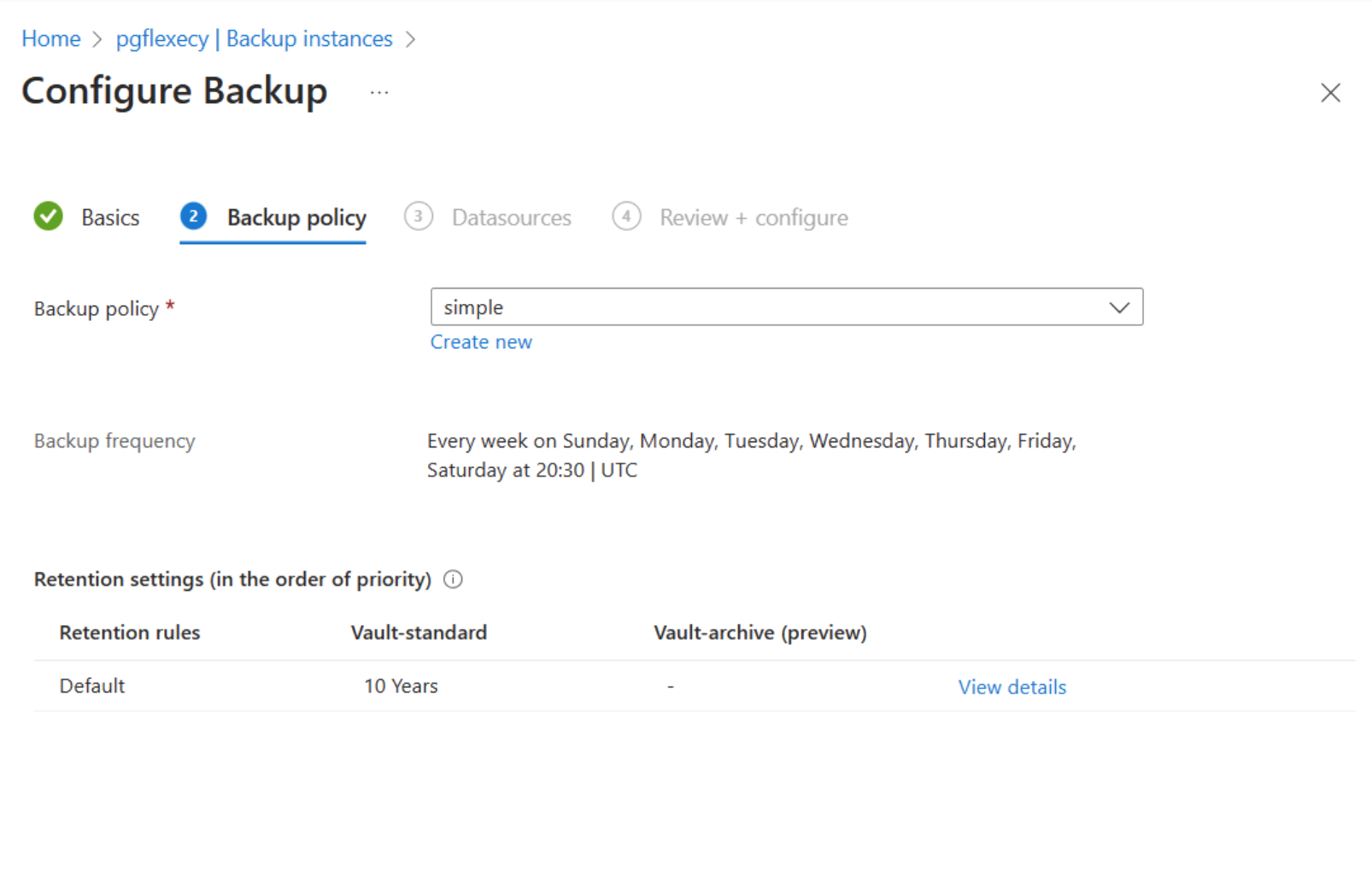 장기 보존을 사용하여 Azure Database For Postgresql 유연한 서버 백업 Azure Backup Microsoft Learn