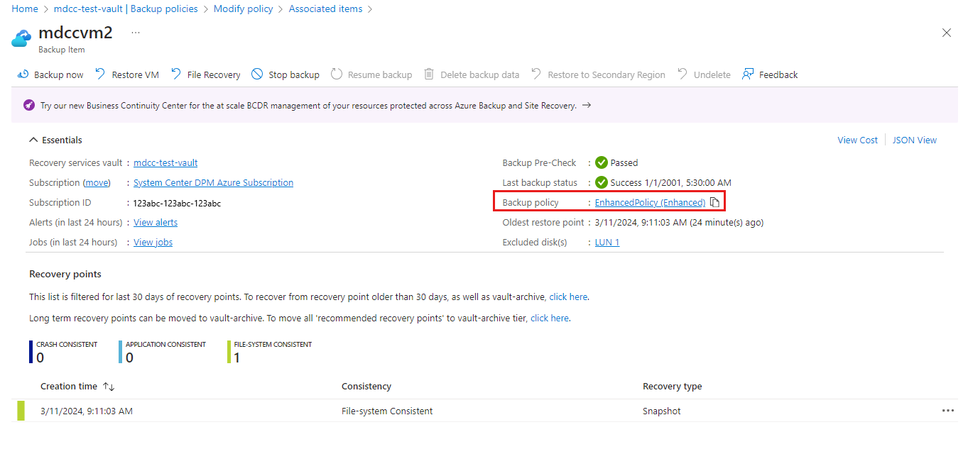 Azure Backup을 사용하여 에이전트 없는 다중 디스크 크래시 일관성 백업으로 Azure Vm 백업 Azure Backup Microsoft Learn