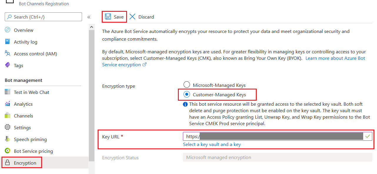 Bot Framework Sdk의 미사용 데이터에 대한 Azure Ai Bot Service 암호화 Bot Service Microsoft Learn