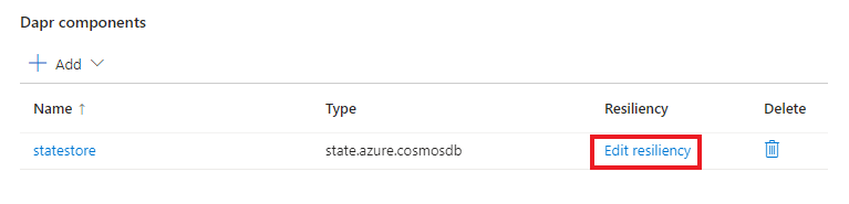 Dapr 구성 요소 복원력미리 보기 Azure Container Apps Microsoft Learn