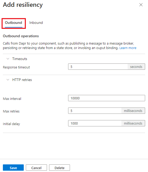 Dapr 구성 요소 복원력미리 보기 Azure Container Apps Microsoft Learn