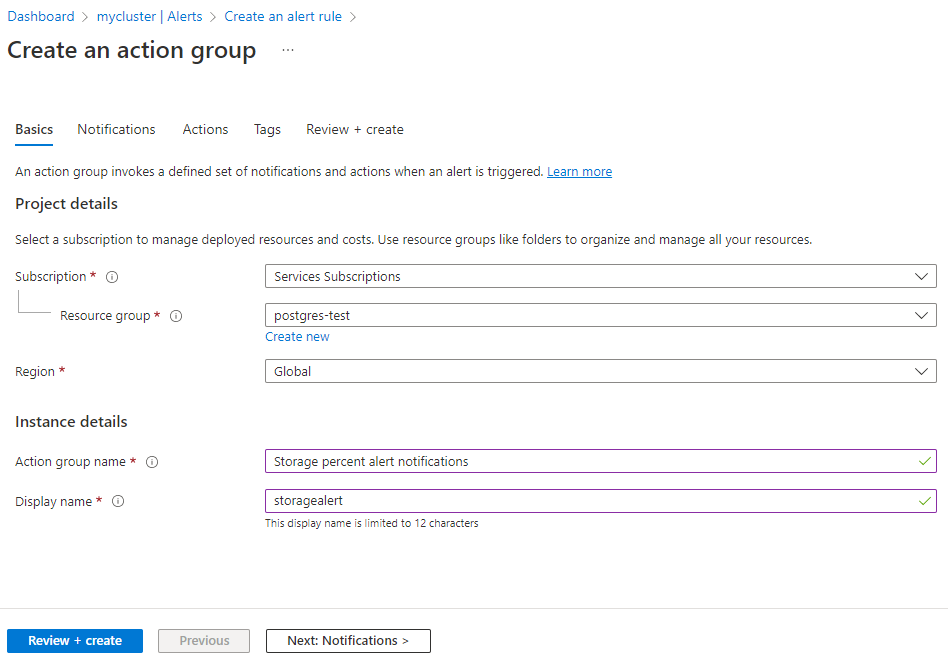 경고 구성 Azure Cosmos Db For Postgresql Microsoft Learn