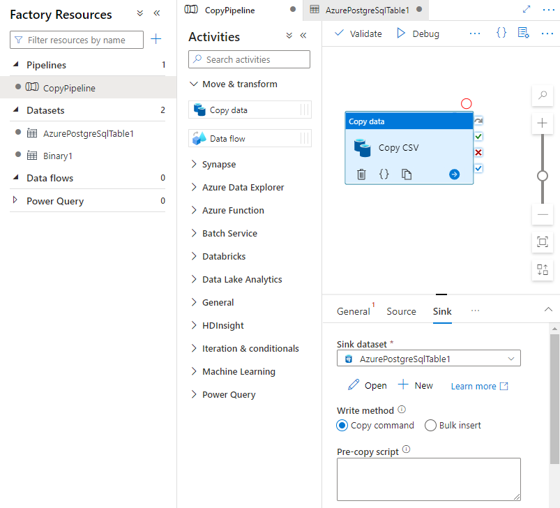 데이터 수집을 위해 Azure Data Factory 사용 Azure Cosmos Db For Postgresql Microsoft Learn
