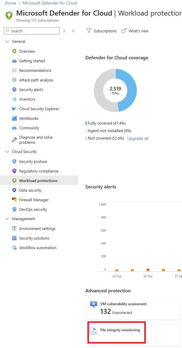 클라우드용 Microsoft Defender 파일 무결성 모니터링을 사용하여 컴퓨터 변경 내용 검토 Microsoft Defender For Cloud