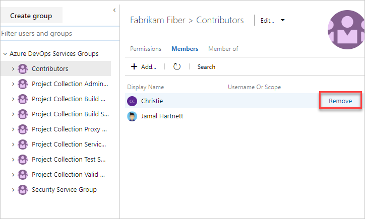 팀 프로젝트 조직에서 사용자 삭제 제거 Azure Devops Microsoft Learn