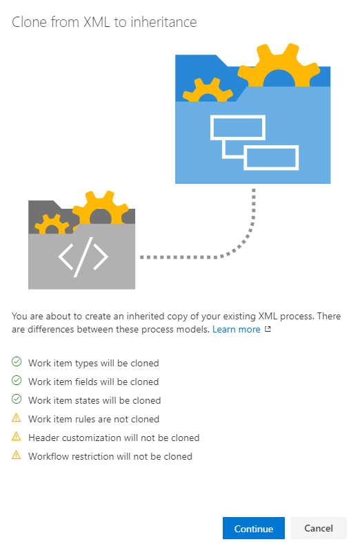 상속된 프로세스에 호스트된 Xml 프로세스 복제 Azure Devops Services Microsoft Learn