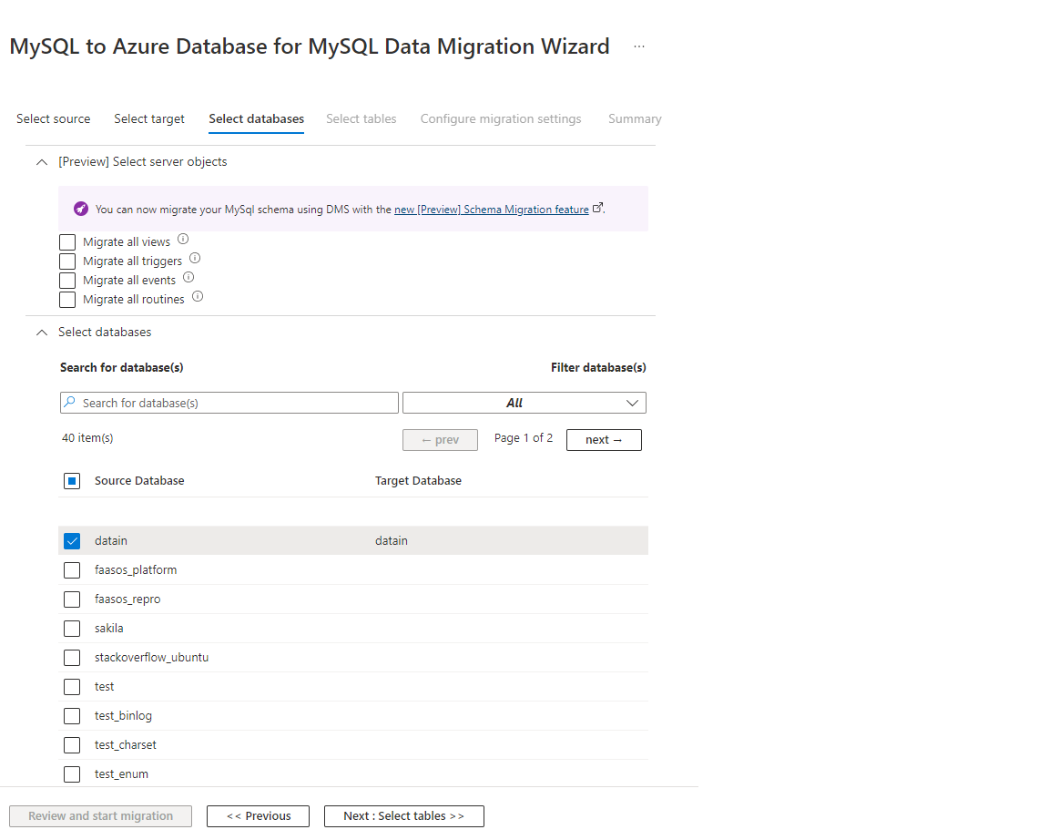 자습서 Azure Portal 통해 Dms를 사용하여 온라인으로 Azure Database For Mysql 단일 서버를 유연한 서버로 마이그레이션 Azure