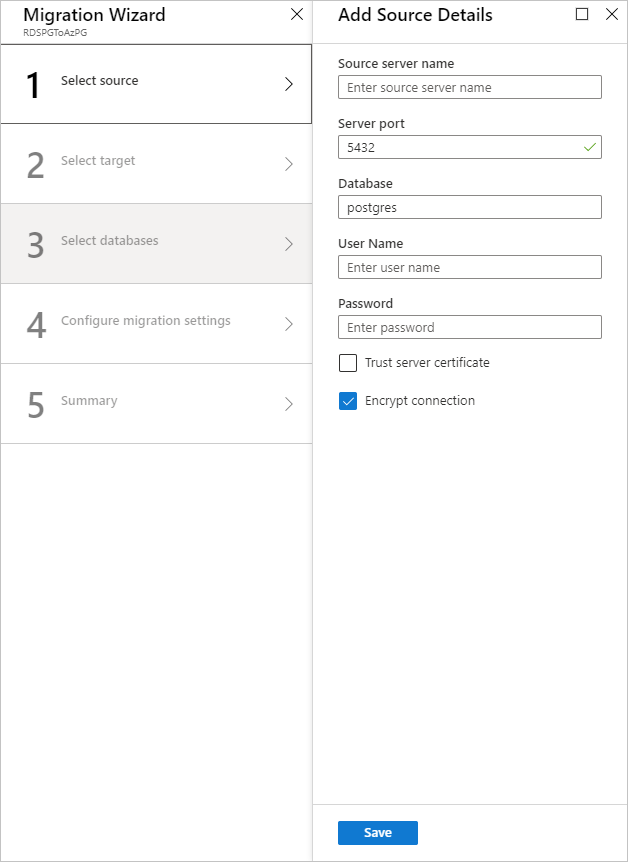 자습서 Rds Postgresql을 Azure Database For Postgresql로 온라인 마이그레이션 Azure Database Migration