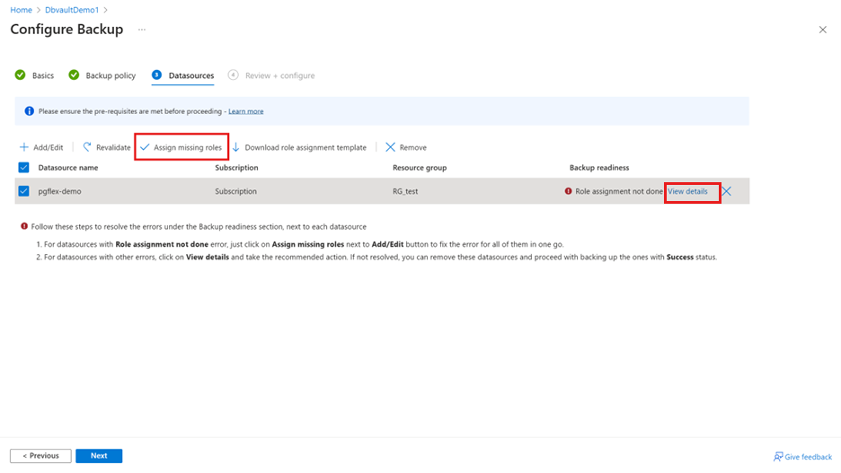 자습서 Azure Portal을 사용하여 Azure Database For Postgresql 유연한 서버 백업 Azure Backup Microsoft Learn