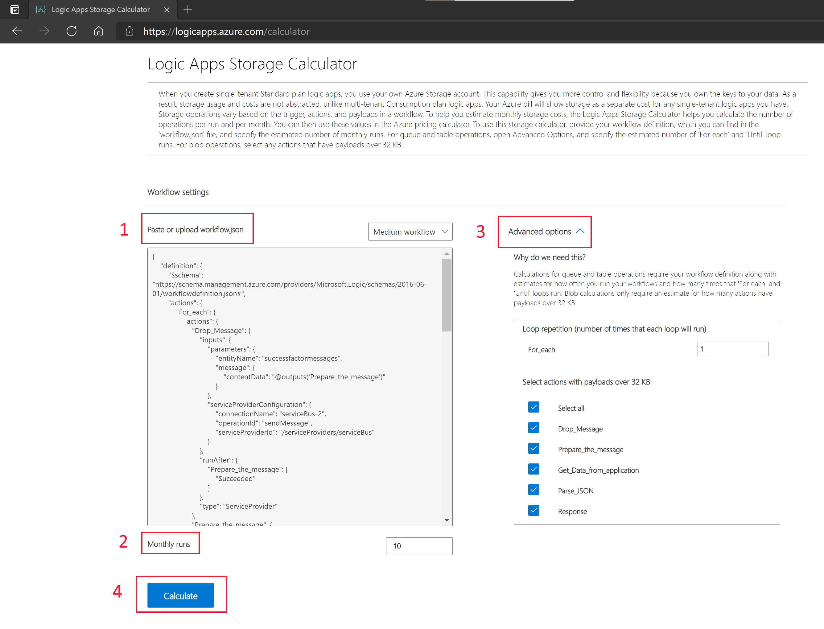 단일 테넌트 Azure Logic Apps의 스토리지 비용 예측 Azure Logic Apps Microsoft Learn