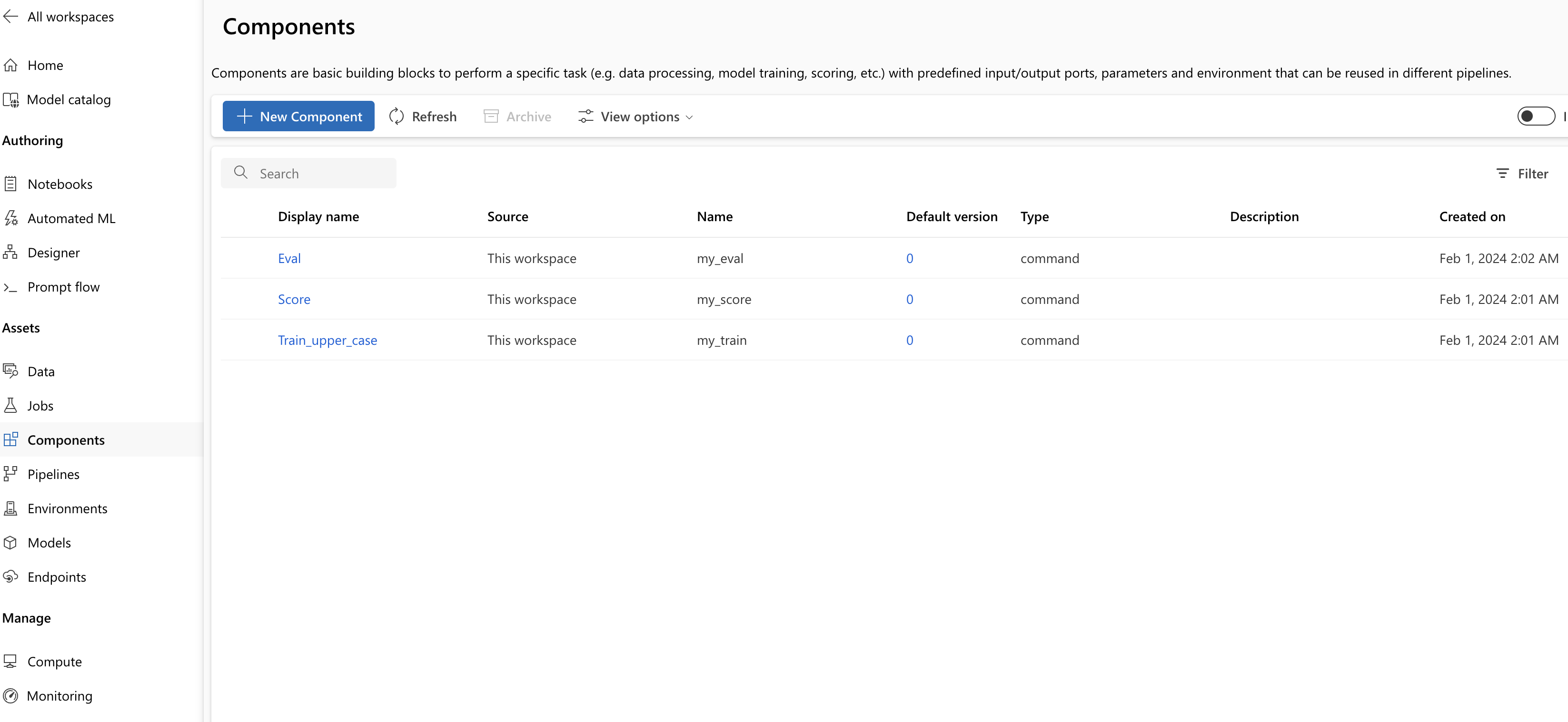 구성 요소 기반 Ml 파이프라인 만들기 및 실행cli Azure Machine Learning Microsoft Learn