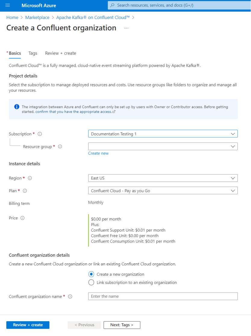 Azure Portal을 통해 Confluent Cloud용 Apache Kafka 만들기 Azure Native Isv Services Microsoft Learn