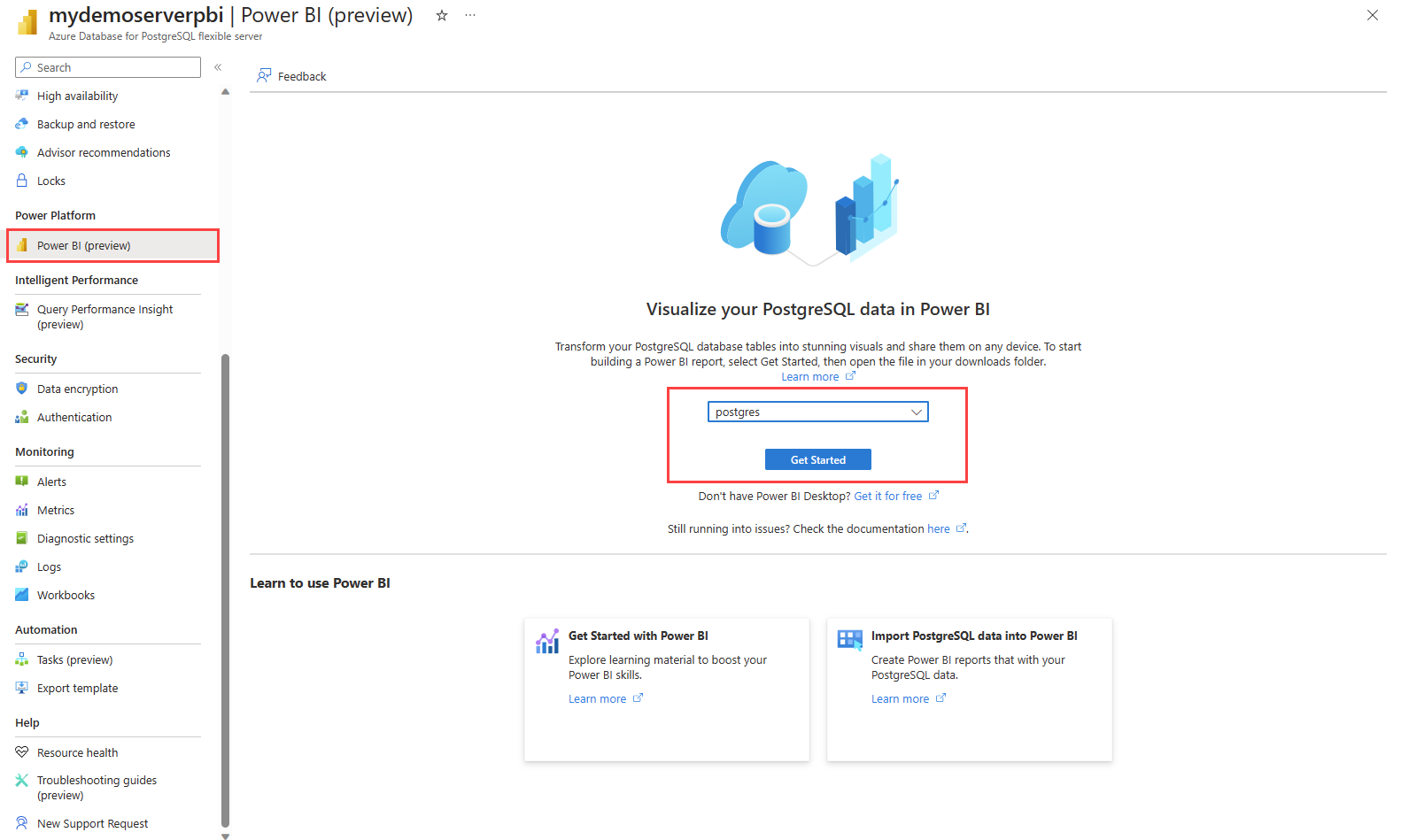 Power Bi로 연결 Azure Database For Postgresql Flexible Server Microsoft Learn