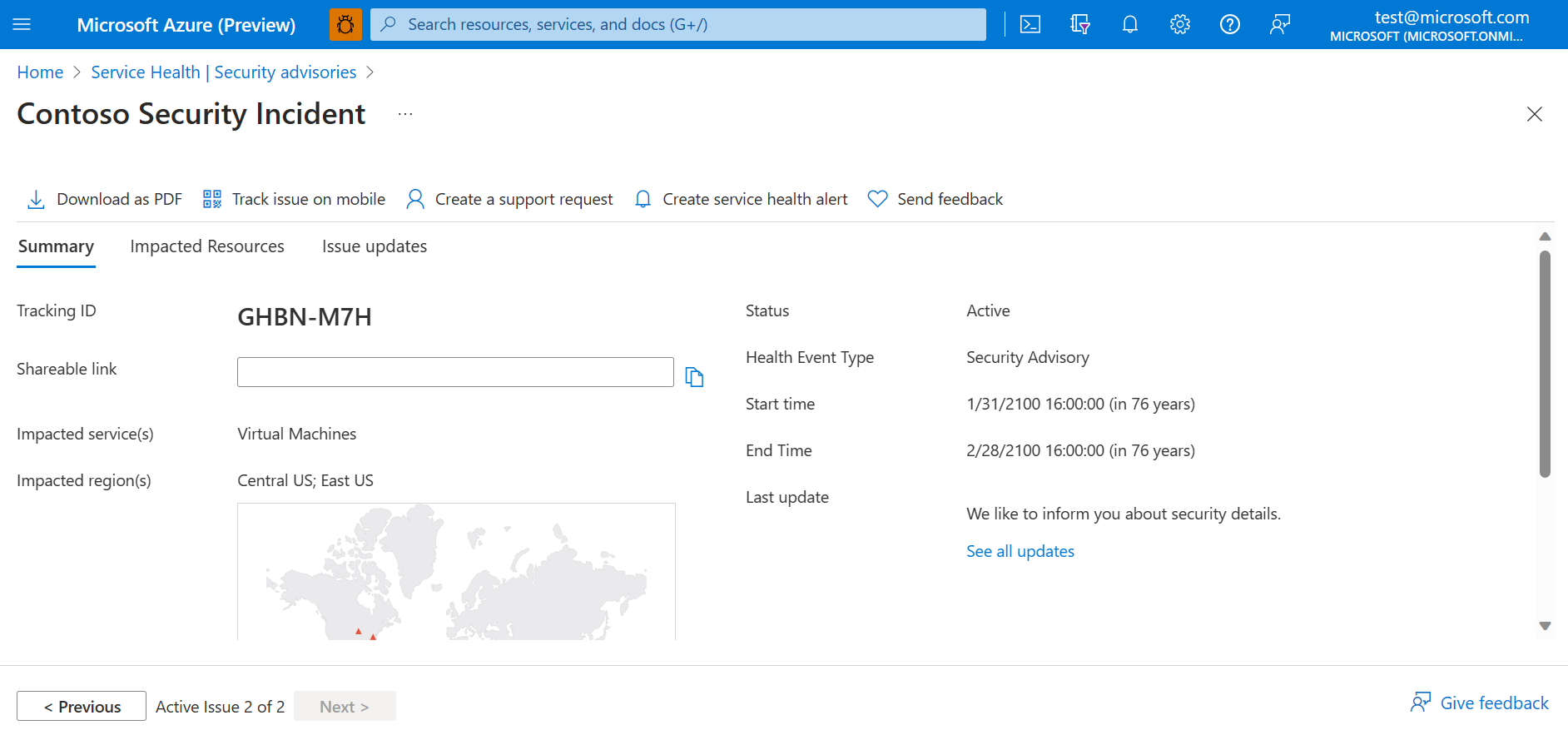 보안 공지 보기를 위한 상승된 액세스 권한 Azure Service Health Microsoft Learn