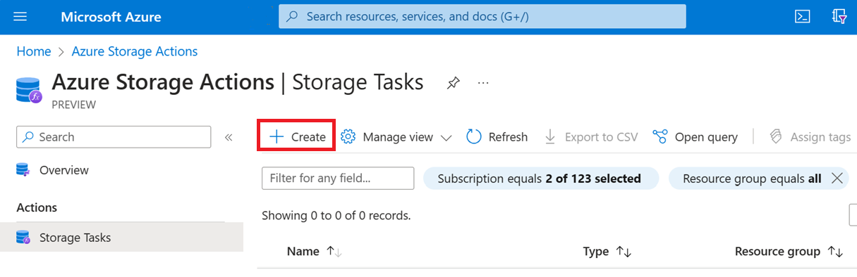 빠른 시작 스토리지 작업 만들기 할당 및 실행 Azure Storage Actions Preview Microsoft Learn