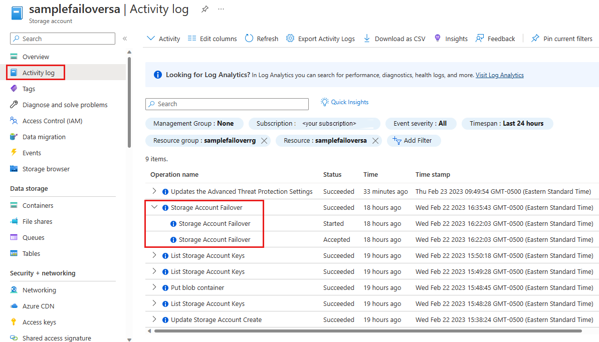 스토리지 계정 장애 조치failover 시작 Azure Storage Microsoft Learn