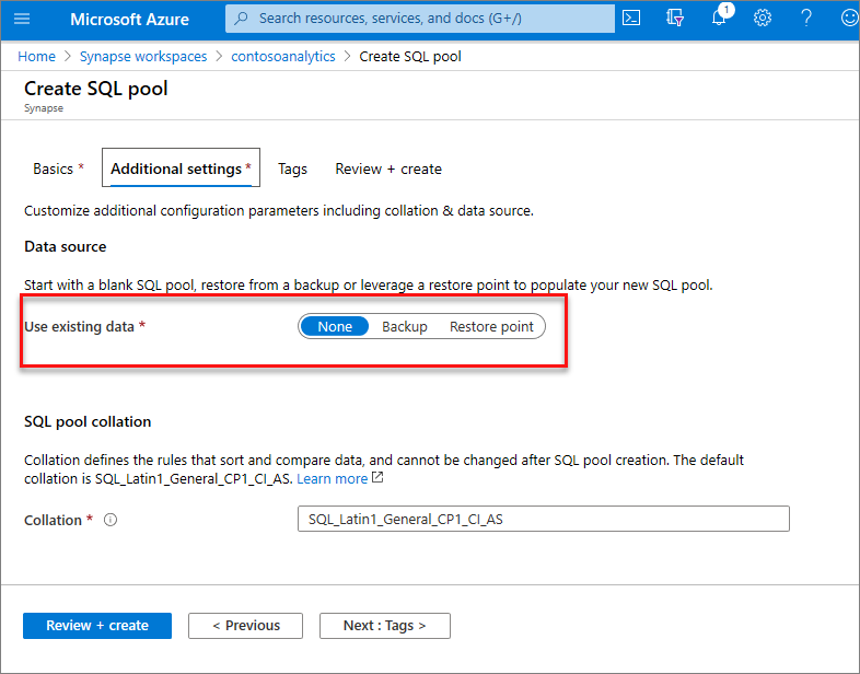 빠른 시작 Azure Portal을 사용한 전용 Sql 풀 만들기 Azure Synapse Analytics Microsoft Learn