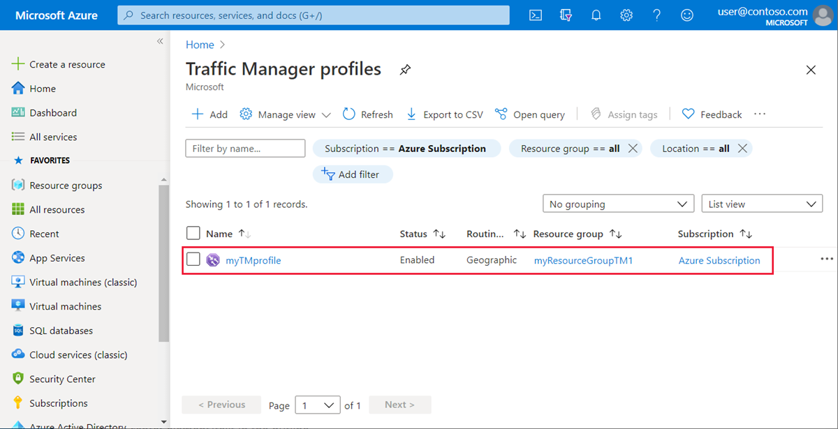 자습서 Azure Traffic Manager를 사용하여 지리적 트래픽 라우팅 구성 Microsoft Learn