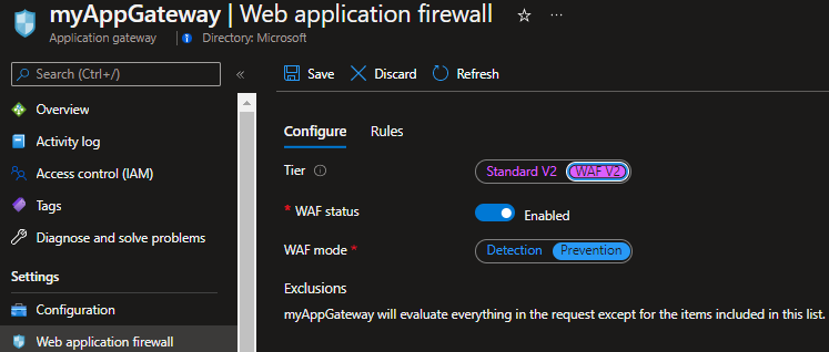 Application Gateway Waf를 사용하여 애플리케이션 보호 Microsoft Entra Id Microsoft Learn