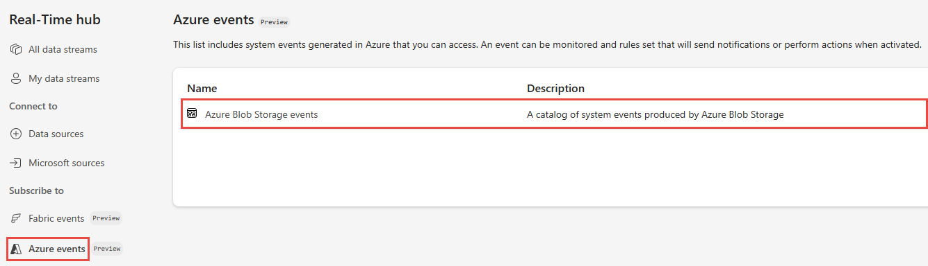 Fabric 실시간 허브에서 Azure Blob Storage 이벤트 탐색 Microsoft Fabric Microsoft Learn