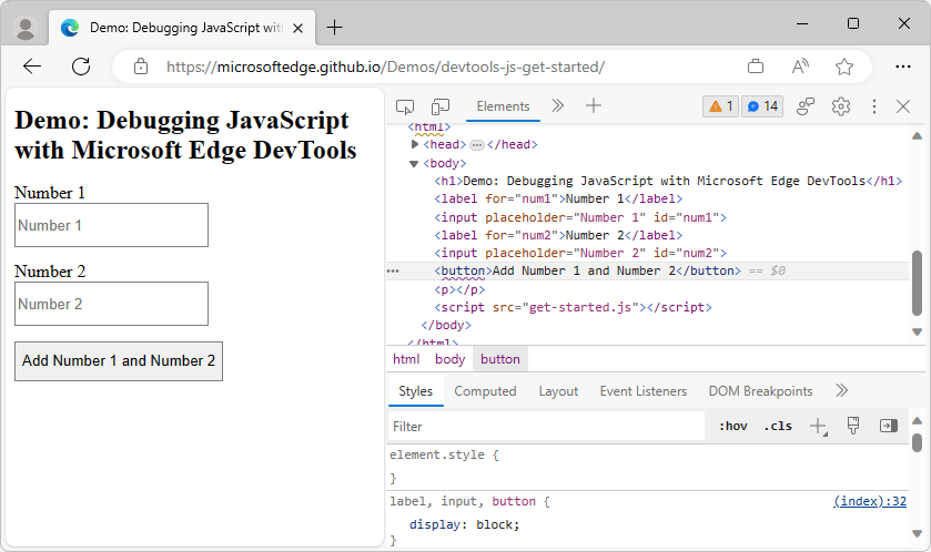 Get started debugging JavaScript - Microsoft Edge Developer documentation | Microsoft Learn