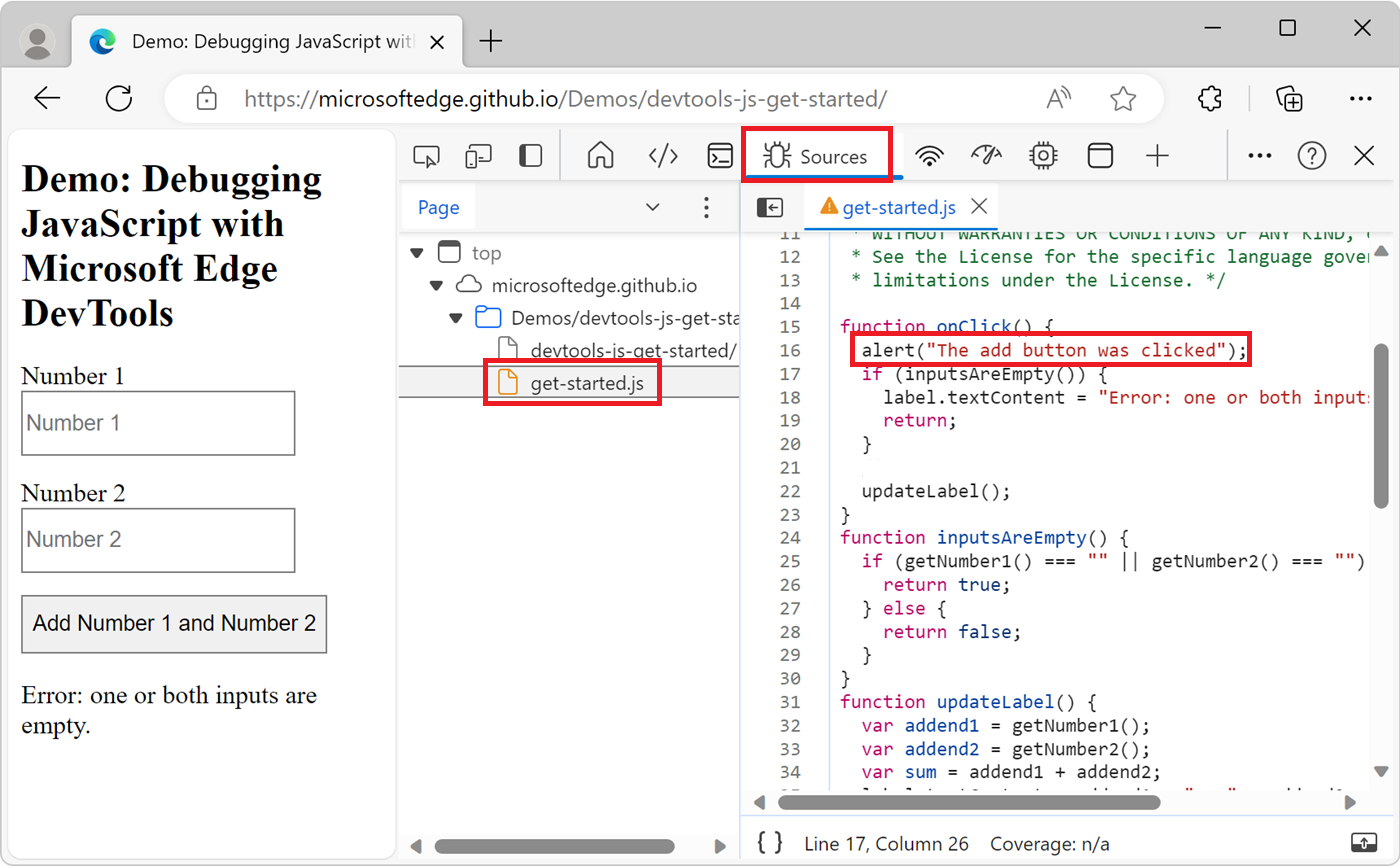 JavaScript debugging features - Microsoft Edge Developer documentation | Microsoft Learn