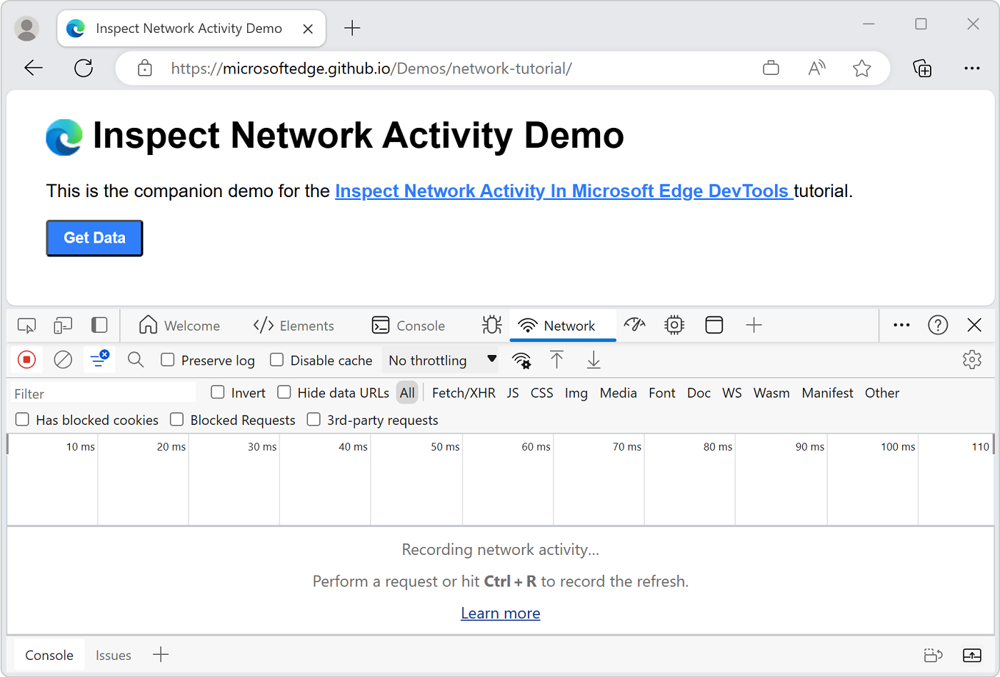 Inspect network activity - Microsoft Edge Developer documentation ...