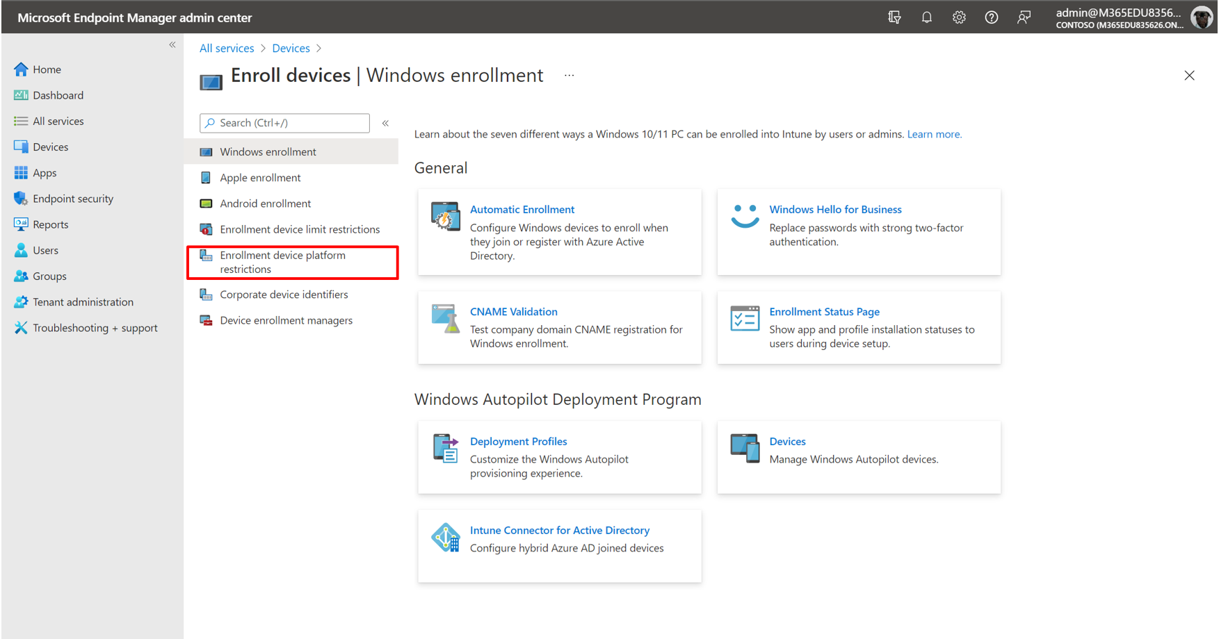 Intune에서 회사 또는 학교용 설정 등록 문제 해결 Intune Microsoft Learn
