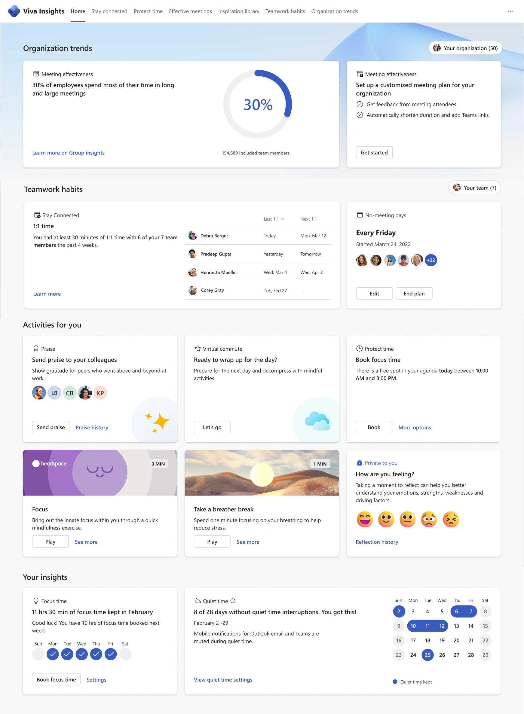 Teams의 Viva Insights 홈페이지 | Microsoft Learn Teams의 Viva Insights 홈페이지 | Microsoft Learn