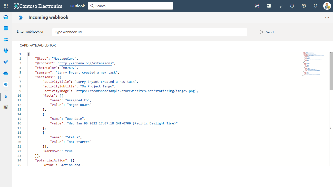 Incoming webhook - Code Samples | Microsoft Learn Incoming webhook - Code Samples | Microsoft Learn