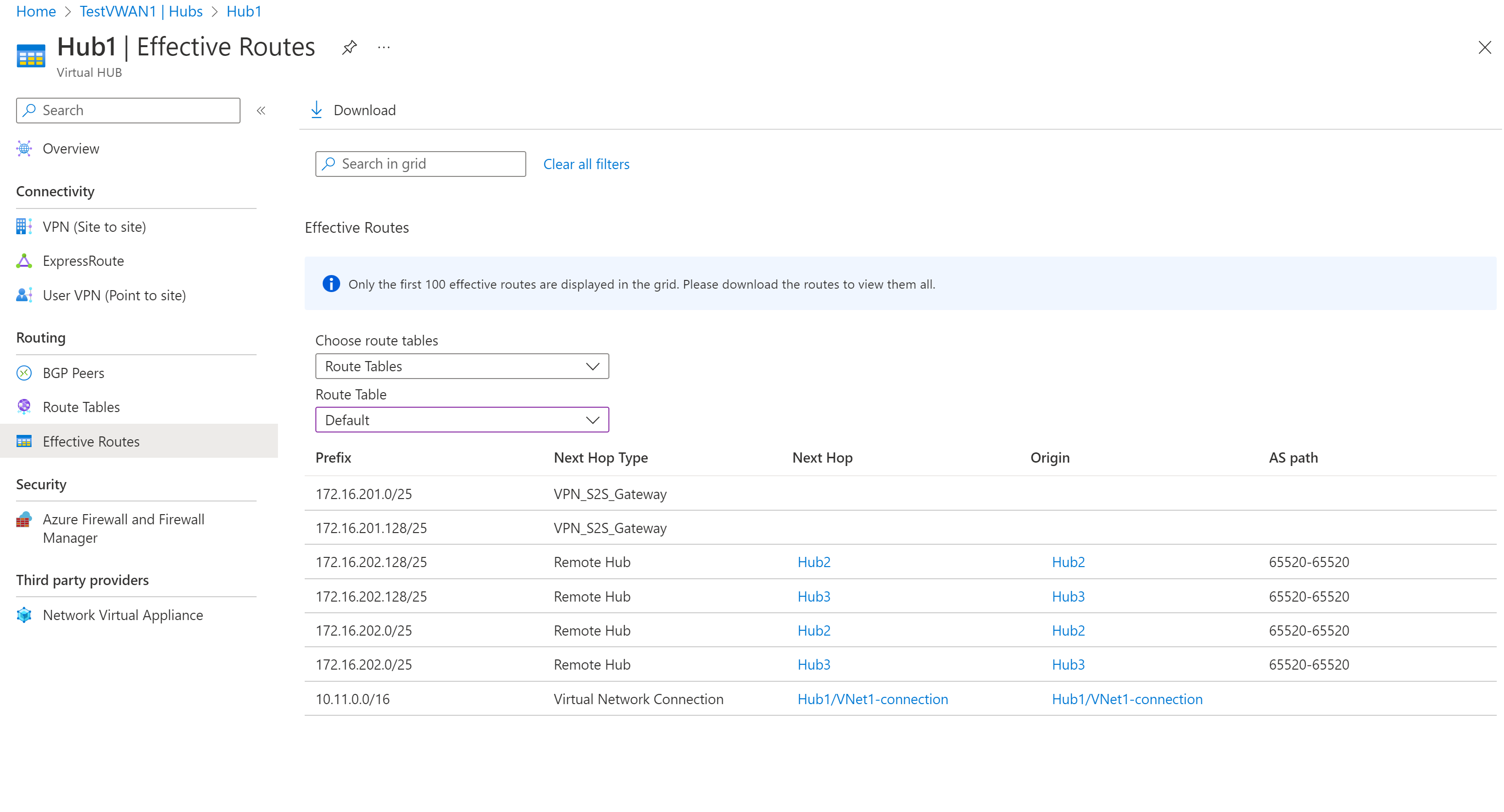 Routering van virtuele hubs configureren: Azure Portal - Azure Virtual ... Routering van virtuele hubs configureren: Azure Portal - Azure Virtual ...