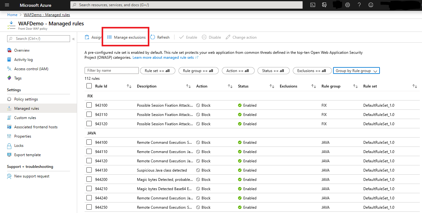 Web Application Firewall-uitsluitingslijsten in Azure Front Door ... Web Application Firewall-uitsluitingslijsten in Azure Front Door ...