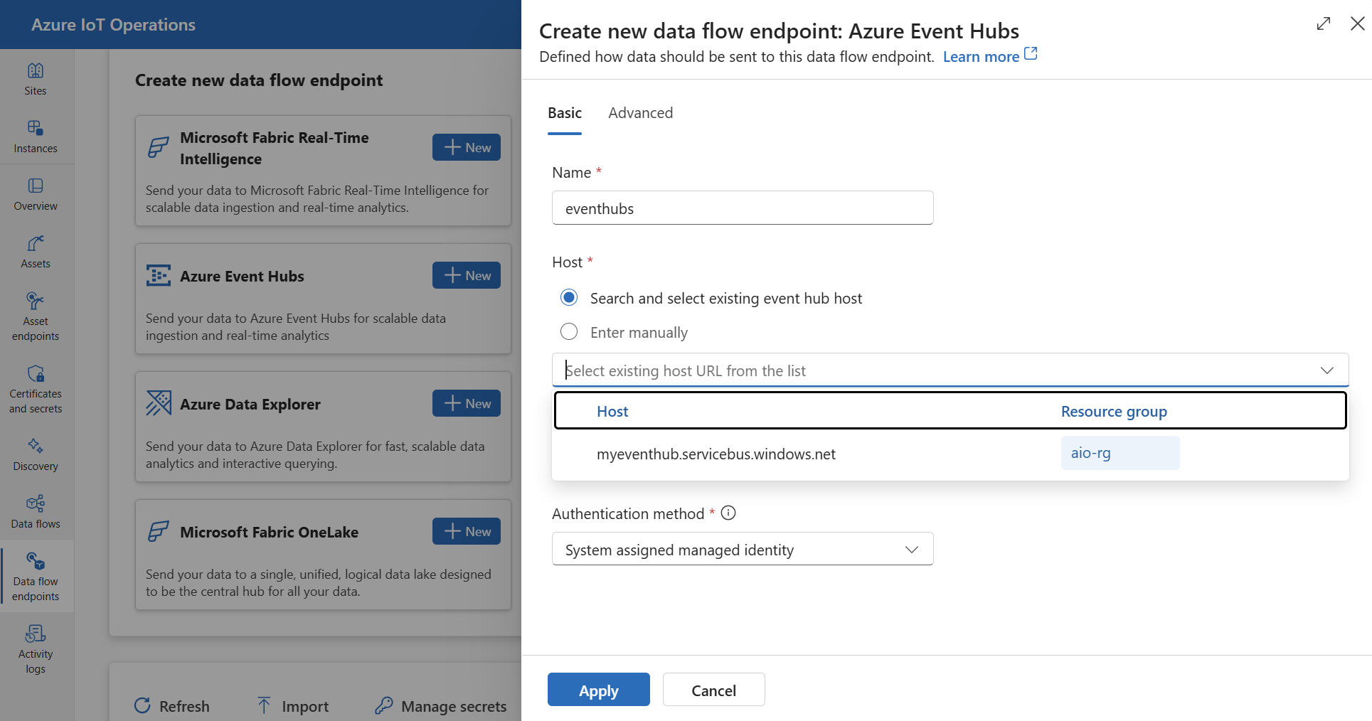 Konfigurowanie punktów końcowych przepływu danych usługi Azure Event ... Konfigurowanie punktów końcowych przepływu danych usługi Azure Event ...