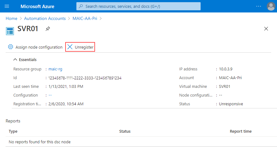Remover a DSC e o nó do Automation State Configuration - Azure ... Remover a DSC e o nó do Automation State Configuration - Azure ...