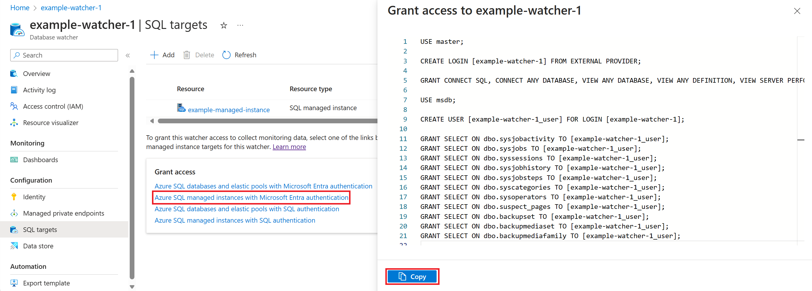 Criar um observador de banco de dados para monitorar o SQL do Azure ... Criar um observador de banco de dados para monitorar o SQL do Azure ...