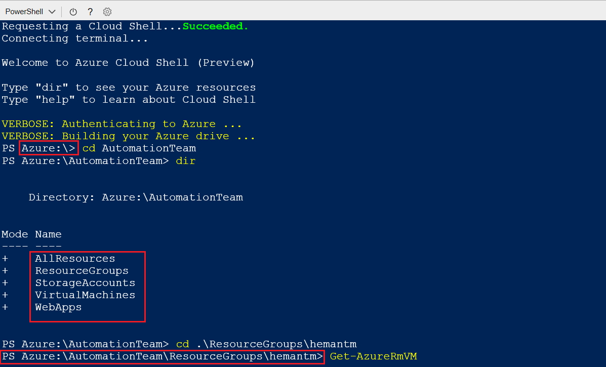 Recursos do Azure Cloud Shell | Microsoft Learn Recursos do Azure Cloud Shell | Microsoft Learn